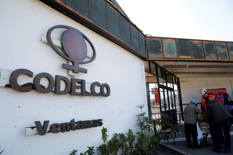 FILE PHOTO: Codelco’s logo is seen at the entrance of – One America ...