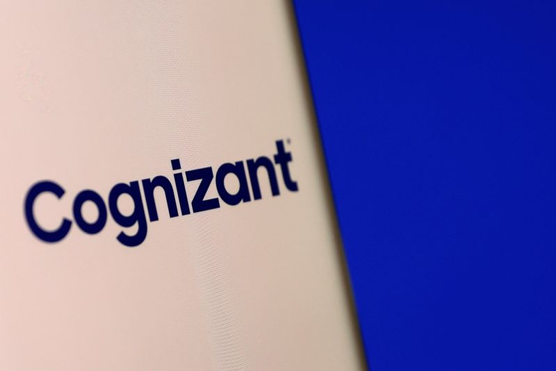 Illustration shows smartphone with Cognizant’s logo displayed – One ...